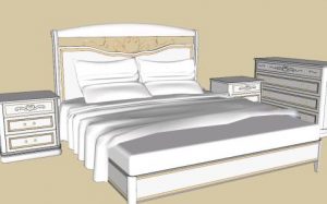 Bed 3D SKP Model for SketchUp • Designs CAD