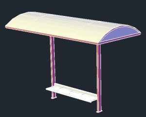 Bus Stop / Stand 3D Model for AutoCAD • Designs CAD