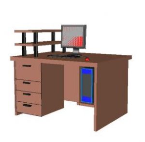 Desktop Computer 3D DWG Detail for AutoCAD • Designs CAD