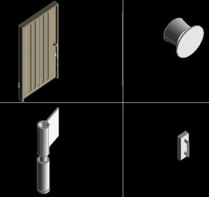 Door / Door Handle And Hinges 3D DWG Model for AutoCAD • Designs CAD