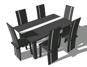 Modern Dining Room 3D SKP Model for SketchUp • Designs CAD