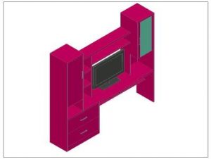 Tv Cabinet 3D DWG Model for AutoCAD • Designs CAD