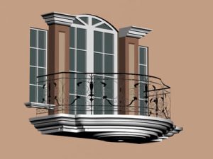 Balcony 3D 3DS Model for 3D Studio Max • Designs CAD
