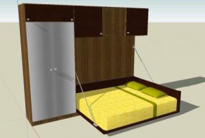 Bed With Wardrobe 3D SKP Model for SketchUp • Designs CAD