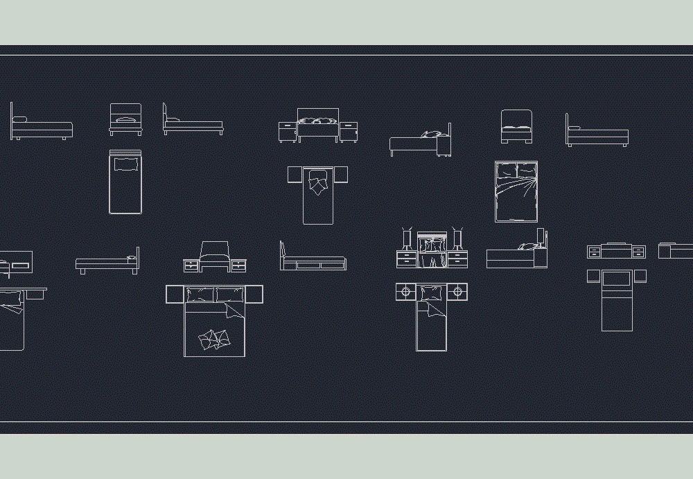Blocks Beds DWG Block for AutoCAD • Designs CAD