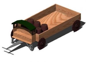 Cart With Barrels 3D DWG Model for AutoCAD • Designs CAD