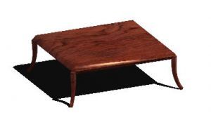 Wooden Center Table 3D DWG Model for AutoCAD • Designs CAD