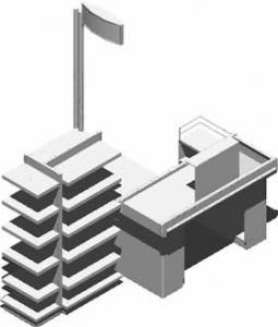 Supermarket Checkout Counter 3D DWG Model for AutoCAD • Designs CAD