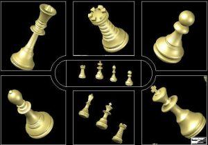 Chess Pieces 3D DWG Model for AutoCAD • Designs CAD