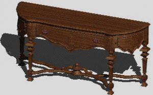 Classic Console Table 3D DWG Model for AutoCAD • Designs CAD