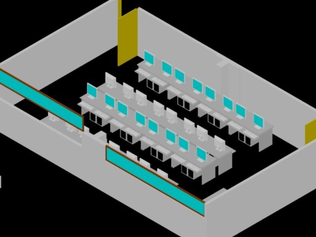 Computer Room 3D DWG Model for AutoCAD • Designs CAD