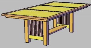 Conference Table - Mission Style 3D DWG Model for AutoCAD • Designs CAD