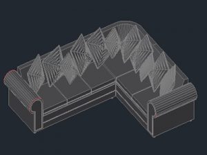Corner Sofa 3D DWG Model for AutoCAD • Designs CAD