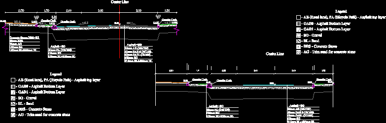 Cross Section Of A Road DWG Section For AutoCAD Designs CAD