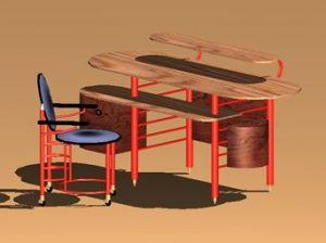 Desk with Chair 3D DWG Model for AutoCAD • Designs CAD