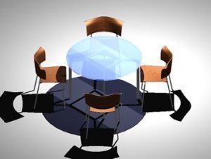 Round Glass Dining Table with 4 chairs 3D DWG Model for AutoCAD ...