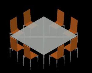 Dining Table 3D DWG Model for AutoCAD • Designs CAD