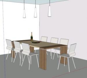 Dining For 4 People 3D SKP Model for SketchUp • Designs CAD