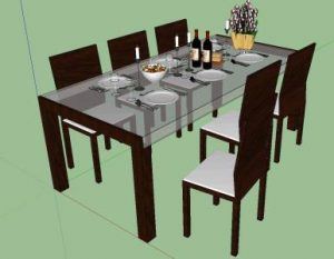 Dining Room Made 3D SKP Model for SketchUp • Designs CAD