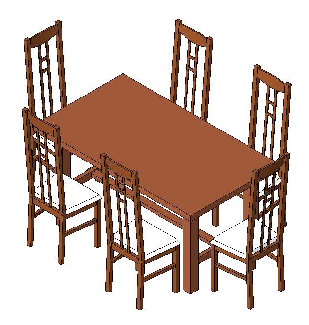 Dining Table 3D DWG Model For AutoCAD Designs CAD