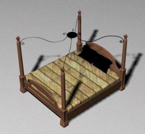 Double Bed 3D MAX Model for 3D Studio Max • Designs CAD