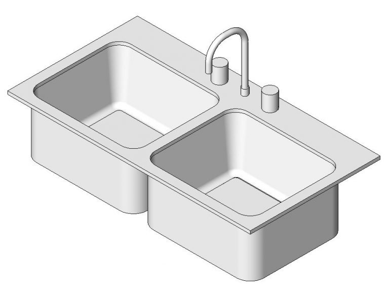 Double Sink 3D RFA Model • Designs CAD