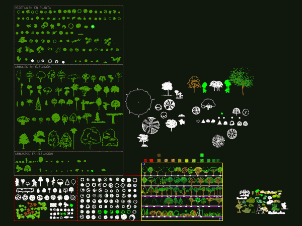Elevations And Greenery DWG Elevation for AutoCAD • Designs CAD