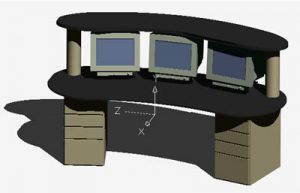 Internet Cafe Desk 3D DWG Model for AutoCAD • Designs CAD