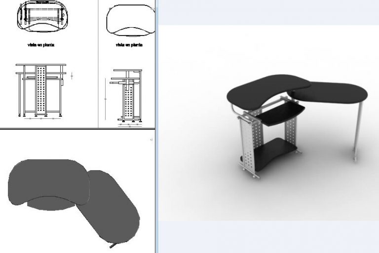 Furniture Modern Computer 3D DWG Model for AutoCAD • Designs CAD