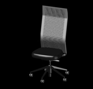 High Back Office Chair On Wheels , Conference Table Chair 3D DWG Model ...