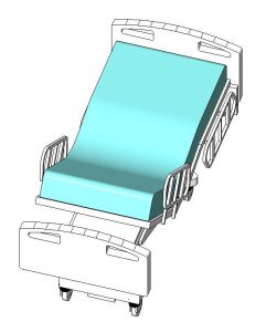 Hospital Bed Front 3D RFA Model • Designs CAD