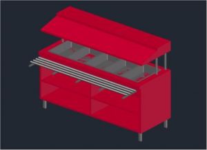Hot Food Counter 3D DWG Model for AutoCAD • Designs CAD