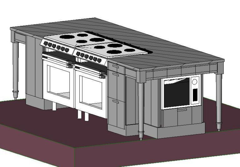 Kitchen Island Furniture RFA CAD Drawing • Designs CAD