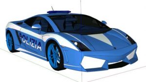 Lamborghini Police Mobile 3D SKP Model for SketchUp • Designs CAD