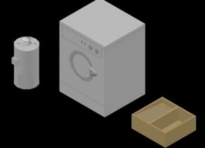 Laundry Furniture 3D DWG Model for AutoCAD • Designs CAD