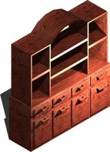 Bookcase With Filing Cabinet 3D DWG Model for AutoCAD • Designs CAD