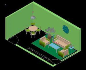 Lliving Room 3D DWG Model for AutoCAD • Designs CAD