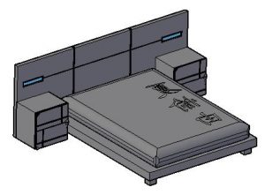 Modern Bed 3D DWG Model for AutoCAD • Designs CAD