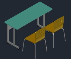 Modern Double Desk DWG Block for AutoCAD • Designs CAD