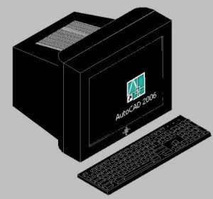 Monitor -Keyboard 3D DWG Model for AutoCAD • Designs CAD