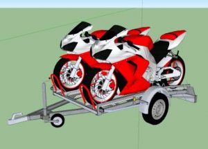Motorcycle Trailer 3D SKP Model for SketchUp • Designs CAD