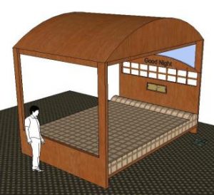 Oak Bed 3D SKP Detail for SketchUp • Designs CAD