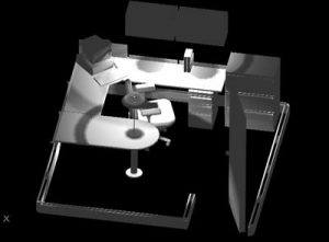 U-Shaped Office Desk With Applied Materials 3D DWG Model for AutoCAD ...