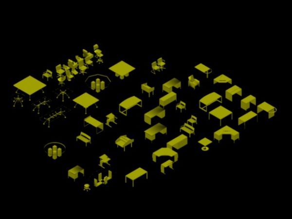 Poker Table with 7 Chairs 2D DWG Block for AutoCAD • Designs CAD