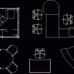 L Shaped Counter Table 2D DWG Block for AutoCAD • DesignsCAD