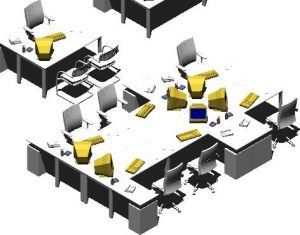 Office with Work Places 3D DWG Model for AutoCAD • Designs CAD