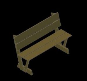 Park Bench 3D DWG Model for AutoCAD • Designs CAD