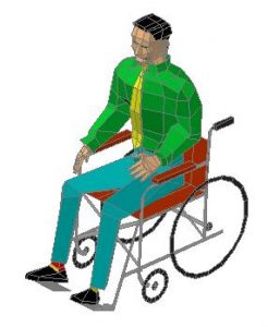 Person In Wheelchair 3D DWG Model for AutoCAD • Designs CAD