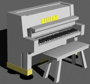 Digital Piano with Bench 3D DWG Model for AutoCAD • Designs CAD