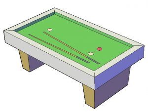 Pool Table 3D DWG Model for AutoCAD • Designs CAD